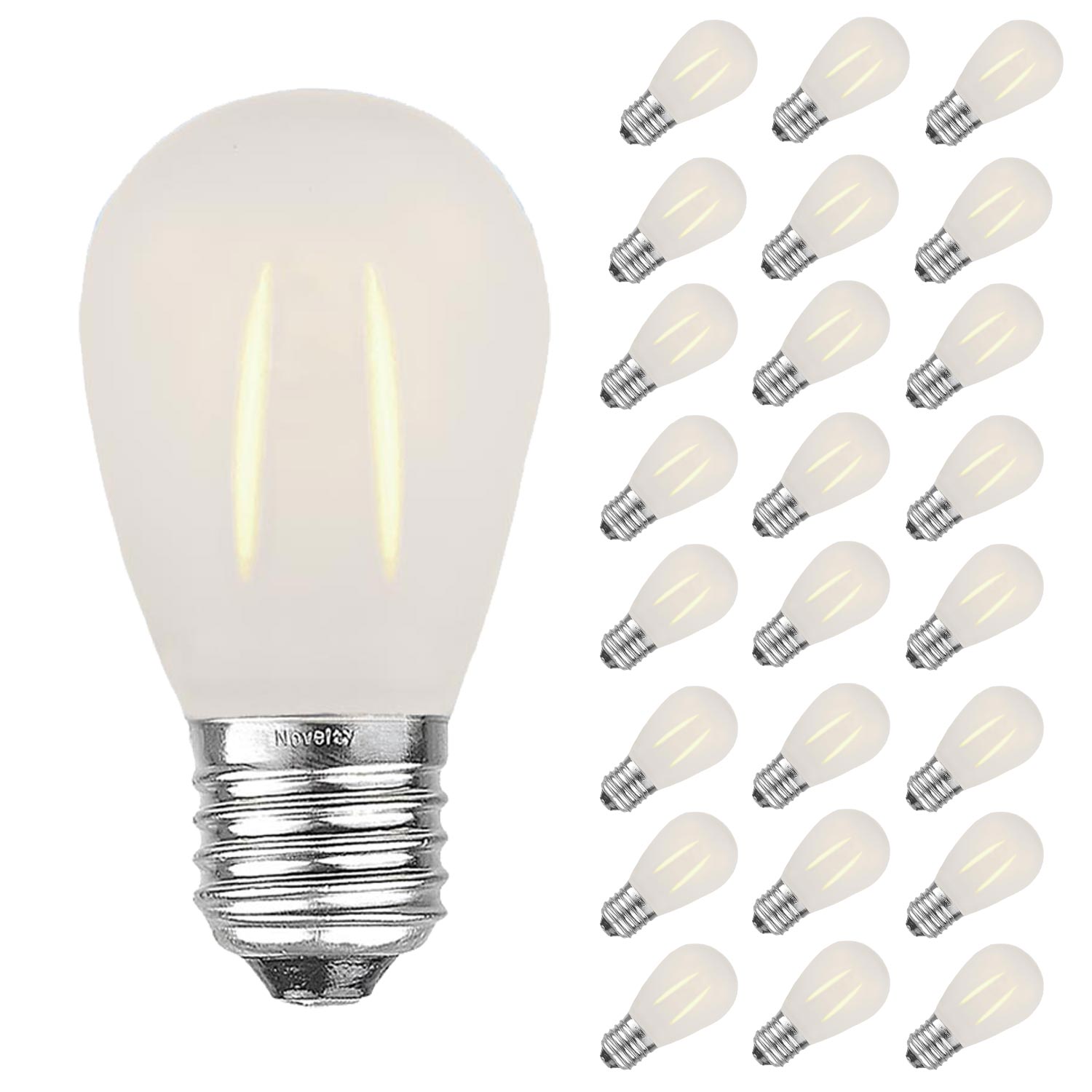 25 Pack LED S14 Outdoor Patio Edison Replacement Bulbs, Warm White, E26 ...