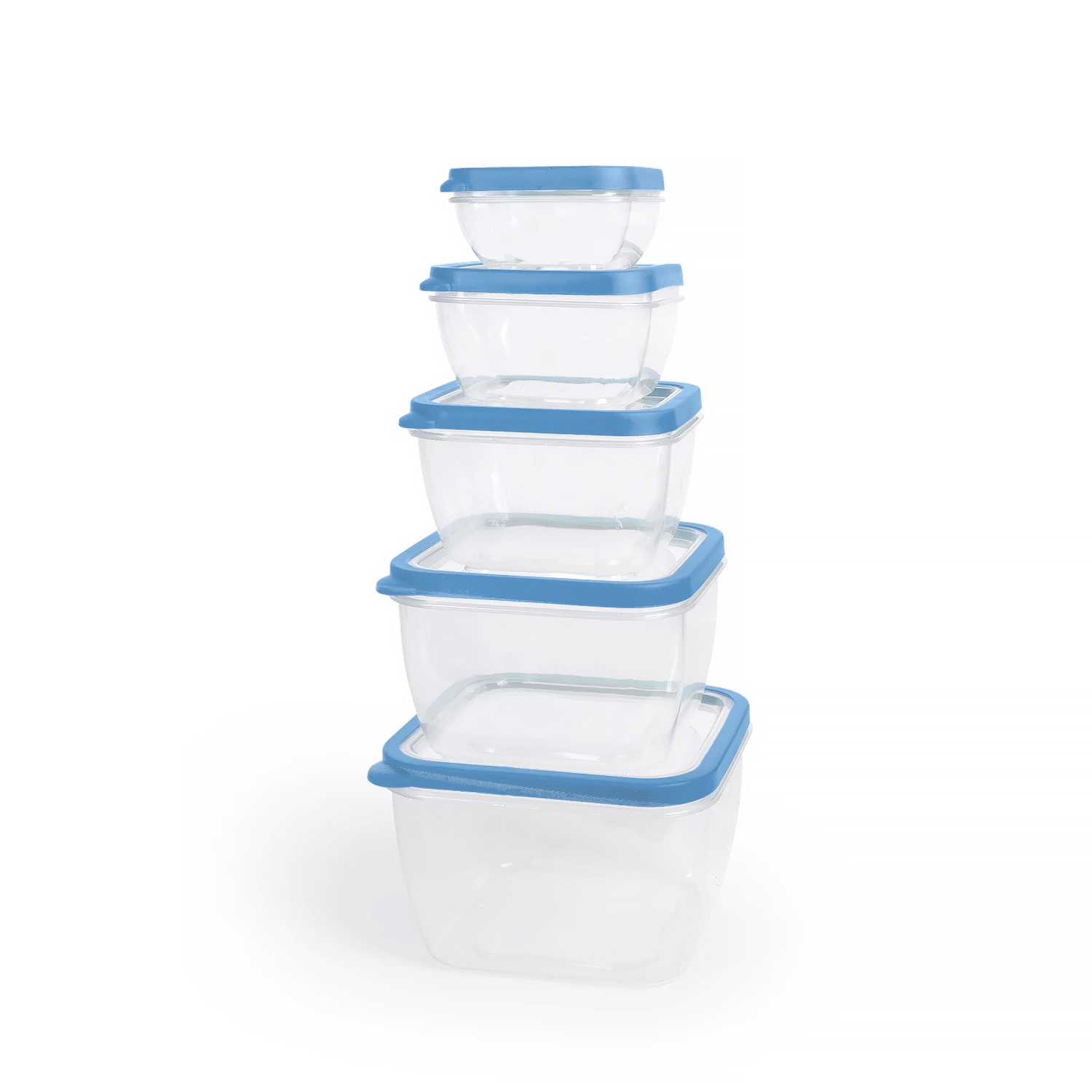 Lexi Home 10-Piece Square Plastic Food Storage Container Set with ...