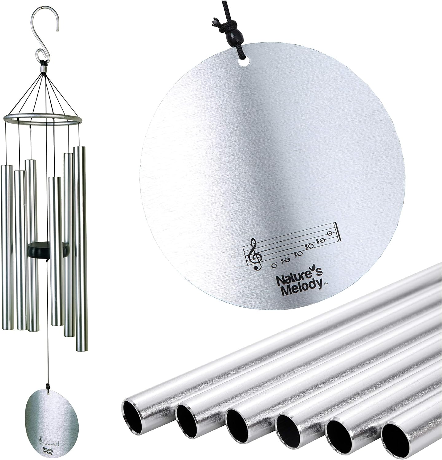 Nature's Melody Aureole Tunes Wind Chimes - 6-Tube, B Pentatonic Scale ...