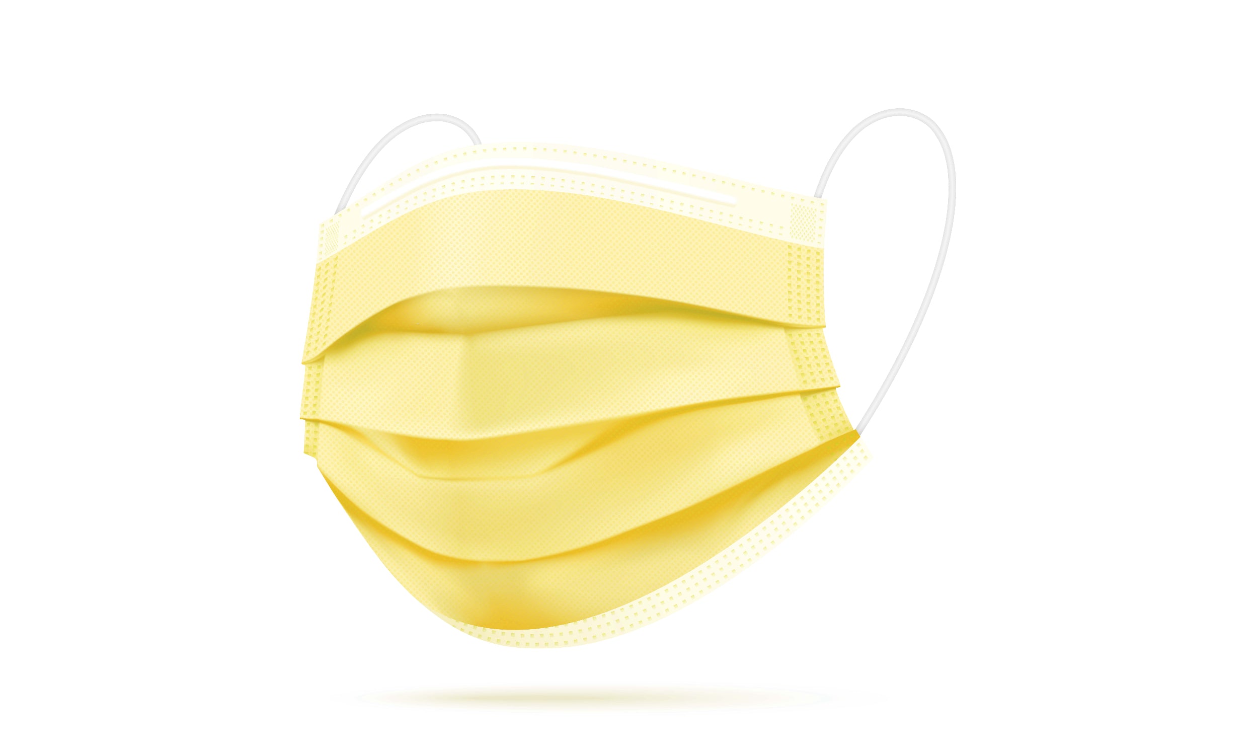 50 Pack Adult 3 Ply Individually Wrapped Disposable Face Masks, Yellow ...