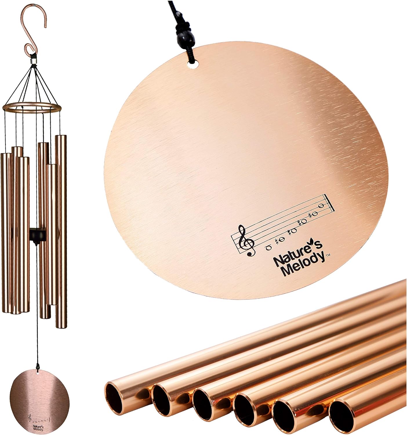 Nature's Melody Aureole Tunes Wind Chimes - 6-Tube, B Pentatonic Scale ...