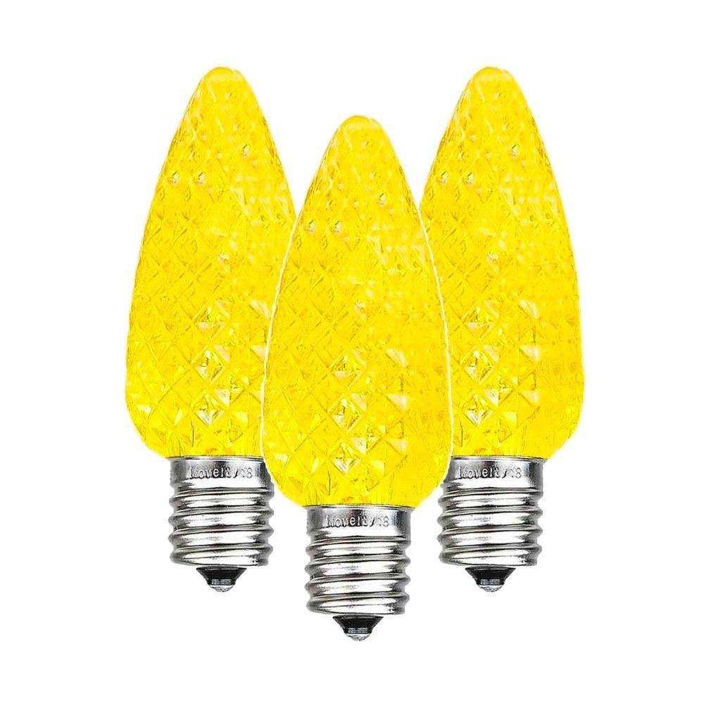 25 Pack C9 LED Outdoor Christmas Replacement Bulbs, Yellow, C9/E17 Base ...
