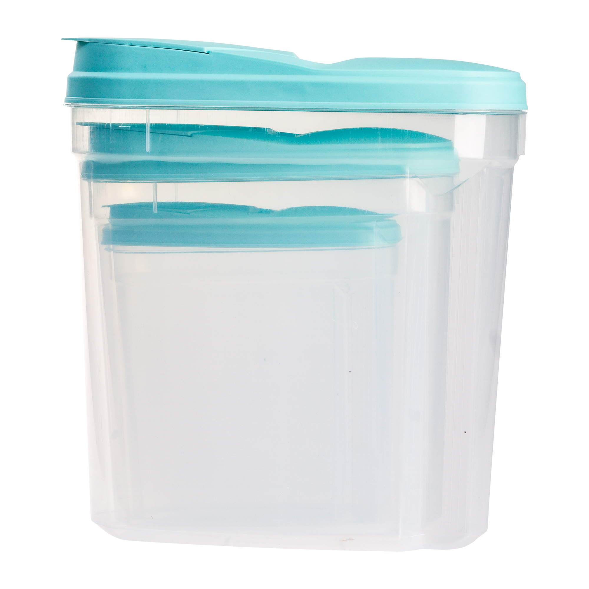3 Piece Plastic Cereal Dispenser Dry Food Storage Container Set, Blue ...