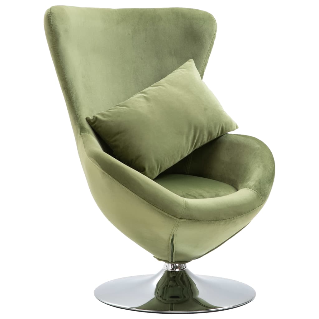 vidaXL Swivel Egg Chair with Cushion Light Green Velvet 1 Foods Co
