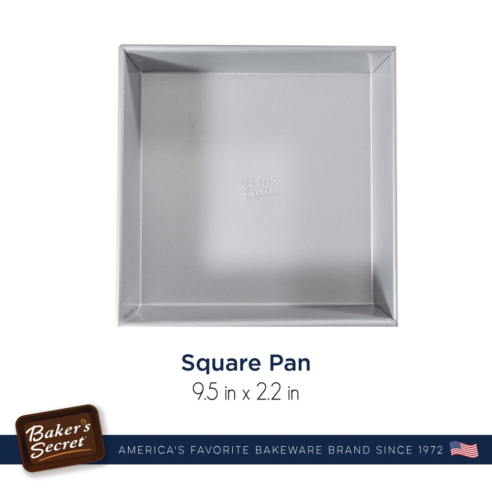 Nonstick Square Pan for Cake 9.5 , Alumnized Steel Cake Pan with 2 ...