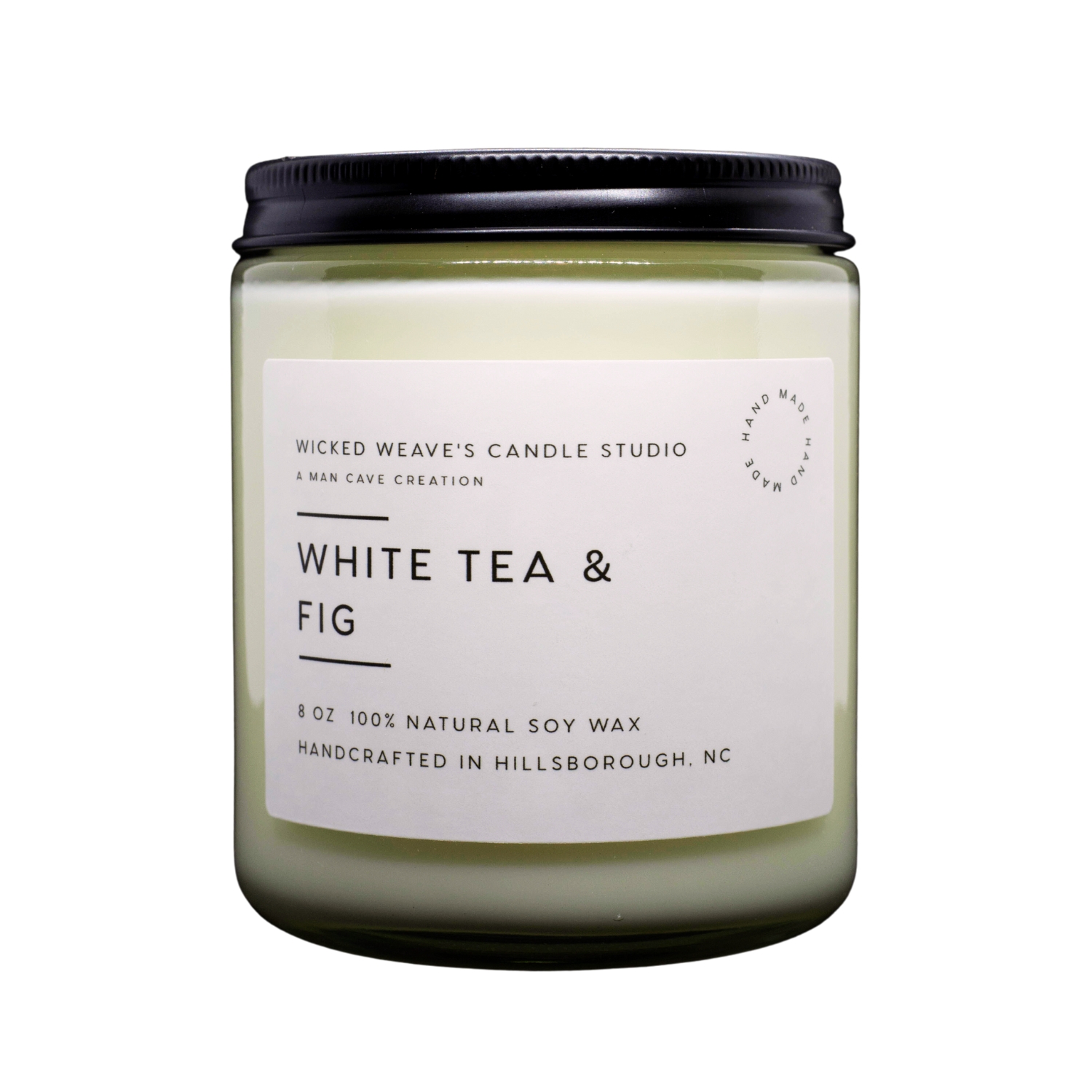 Wicked Weave's Candle Studio - White Tea & Fig 8 oz Soy Wax Candle, 40 ...